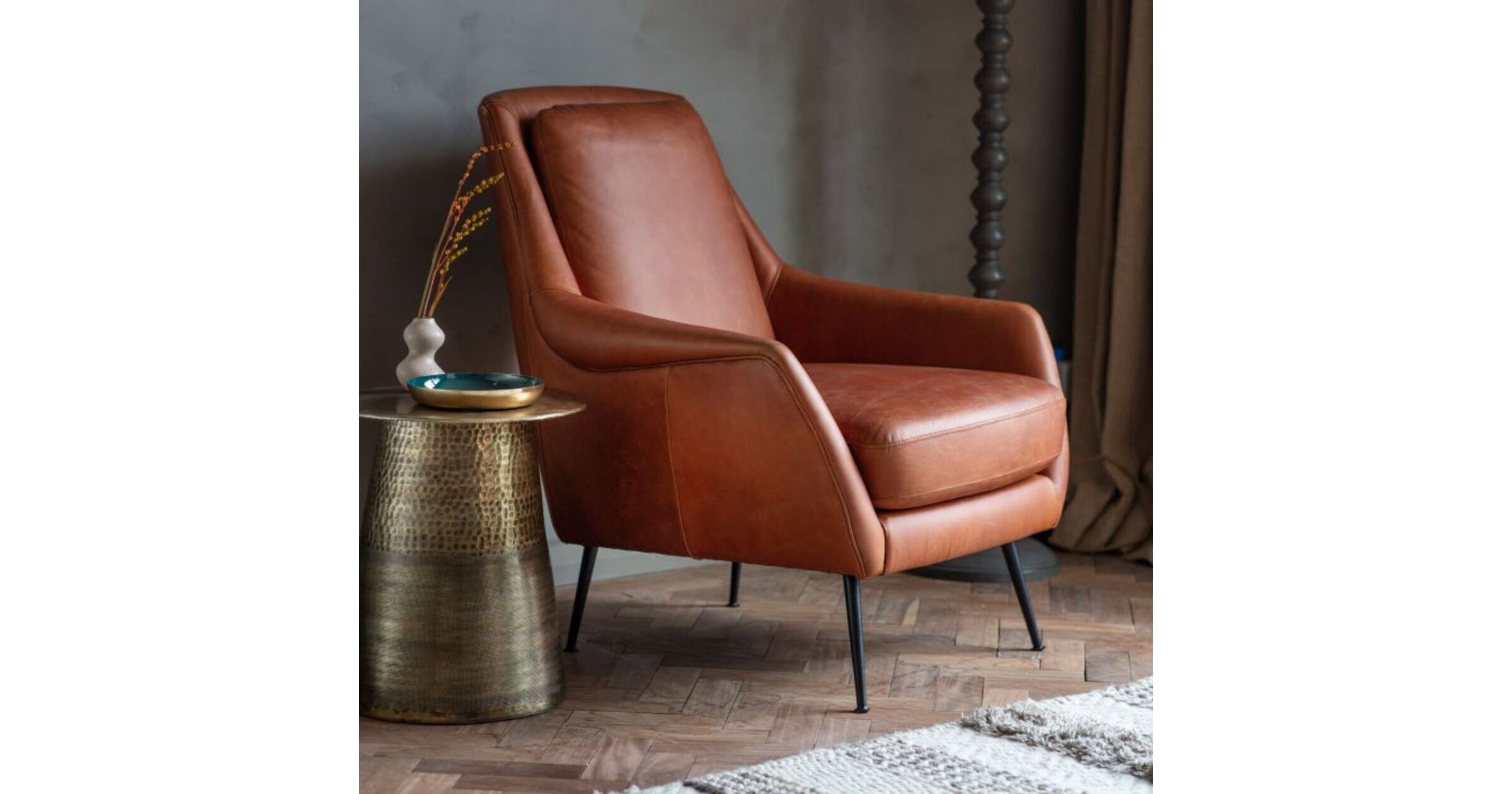 Brompton Armchair Brown Leather